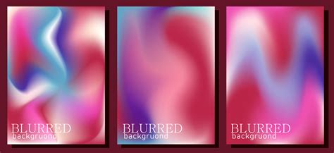 Blurred Backgrounds Set With Modern Viva Magenta Color Gradient