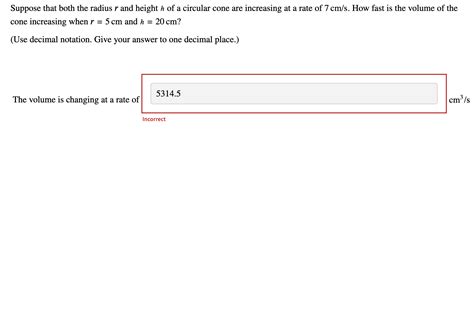 Solved Suppose That Both The Radius R And Height H Of A Chegg Com
