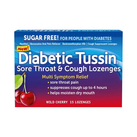 Diabetic Tussin Sore Throat Lozenges Multi Symptom Relief