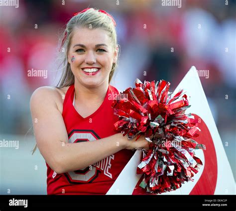 September 14 2013 A Ohio State Buckeyes Cheerleader On The Sideline During The NCAA Football