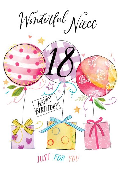 Traditional Birthday Card 18th For Niece Thortful