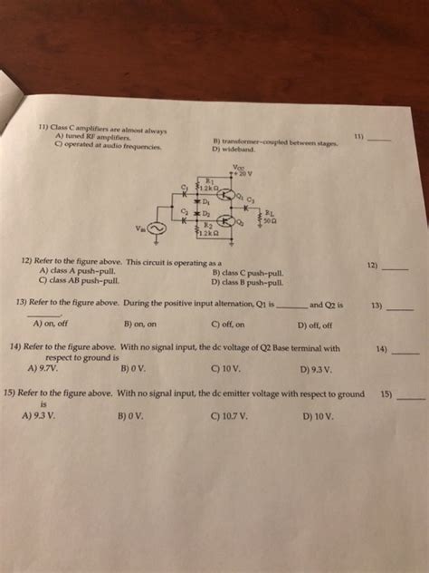 Solved Class C Amplifiers Are Almost Always A Tuned Rf Chegg