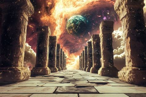 Incredible Cosmic Pathway Leads To Distant Planet Amidst Ancient Pillars And Vibrant Galaxies