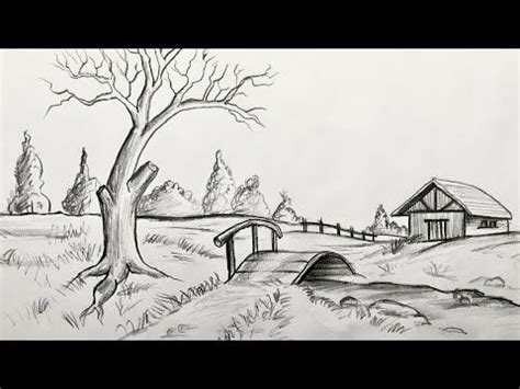 Manzara Resmi Çizimi Karakalem Çizimleri Resim Çizme Teknikleri Landscape Drawing