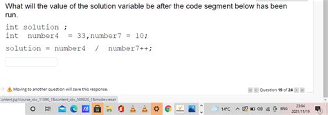 Solved What Will The Value Of The Solution Variable Be After