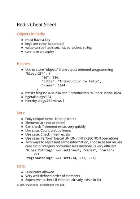 Redis Cheat Sheet Pdf Databases Computer Software And Applications