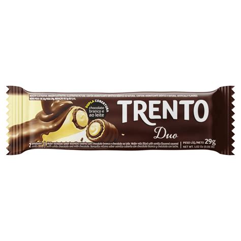 Chocolate Trento Duo Branco E Ao Leite 29g