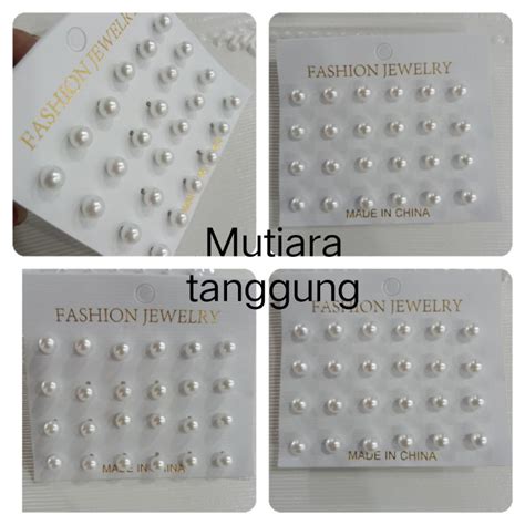 Jual Anting Ceplik Anting Giwang Mutiara Putih Tangung Isi 24 Pcs Shopee Indonesia