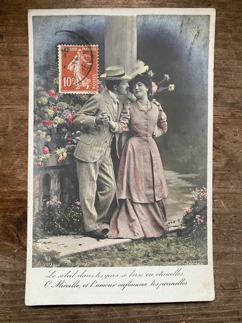 Antique French Postcard Used Colorized Ephemera