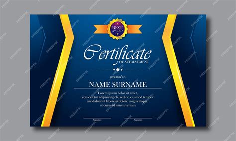 Modèle De Certificat Diplôme De Design Moderne Ou Certificat Cadeau Illustration Vectorielle