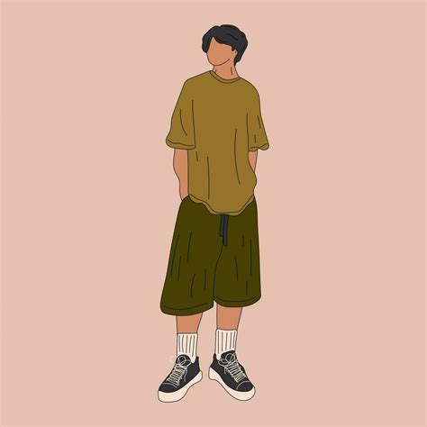 Street Fashion Men Vector Illustration Young Man In A Fashionable