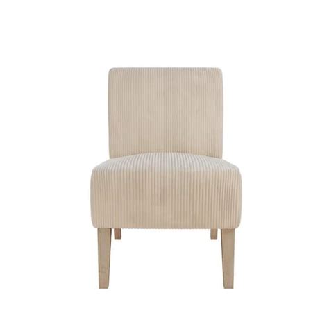 Dhp Kendrin Accent Chair Ivory Corduroy De15736 The Home Depot