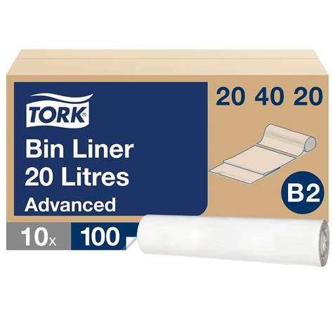 Soppåse 20l Tork Bin Liner Vit 100st Fp X 10fp Carepa