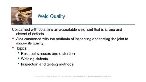 Lec 3 Weld Quality And Testing 1 And Inspection Pptx Pptx