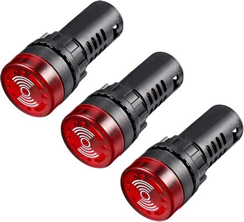 Digiten Ac Dc 12v 22mm Red Led Flash Alarm 80db Indicator Light Lamp