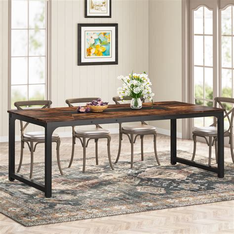 Tribesigns Dining Table Industrial Kitchen Table With Metal Frame
