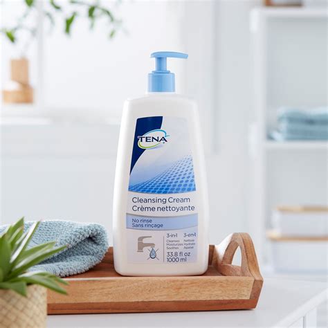 8 Tena Skin Cleansing Cream Rinse Free Wash Pump Bottle 33 8 Oz 1000 Ml
