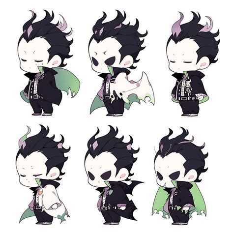 Premium Photo Sticker Of Male Beetle Chibi Kawaii Gothic Fashion Concept Dark Colors Concept