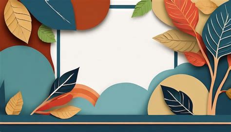 Premium Photo Background With Paper Cut And Leaf Shapes And Blank Space