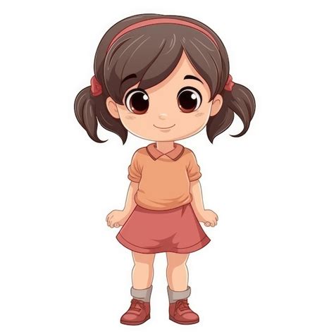 Premium Photo Cute Cheerful Girl Isolated On White Background