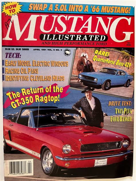 Vintage Mustang Magazine Mustang Illustrated April 1991 Vol 6 No 2