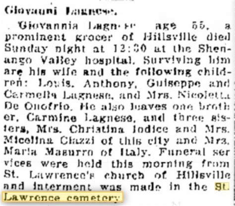 Giovanni Lagnese 1866 1921 Find A Grave Gedenkplek