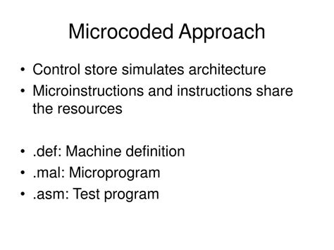 Ppt Microcoded Cpu Architecture Implementation Summary Powerpoint