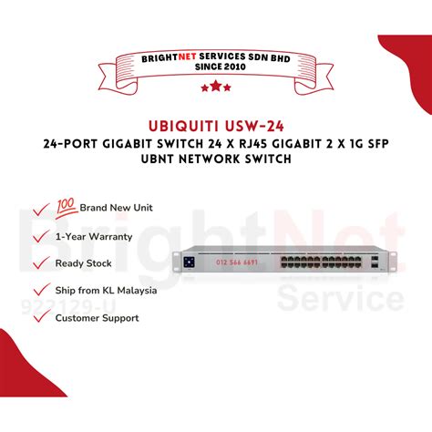 Ubiquiti Usw 24 24 Port Gigabit Managed Switch 24 X Rj45 Gigabit 2 X 1g Sfp Ubnt Network