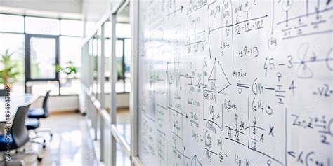 Whiteboard Covered In Complex Mathematical Equations And Diagrams A