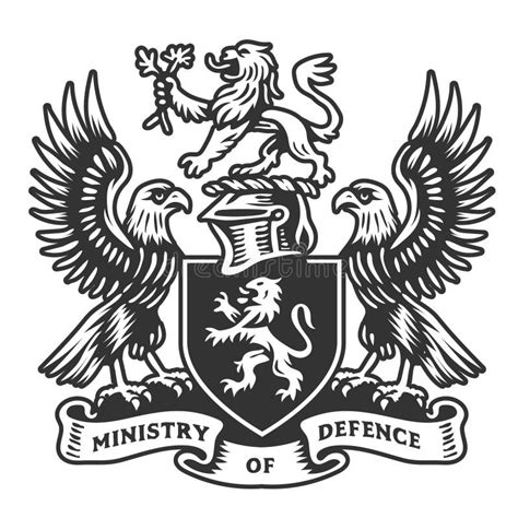 Eagle Coat Of Arms Vintage Black And White Design Crest Template Stock Vector Illustration Of