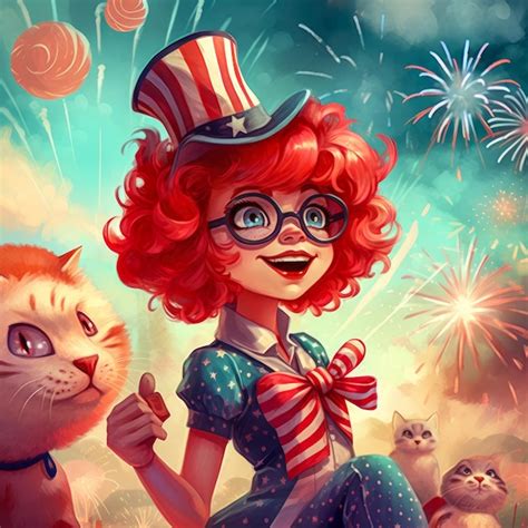 Vintage Cartoons Celebrating The Us Independence Day 4th July