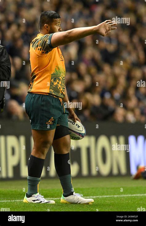 Edinburgh Uk 29th October 2022 Folau Faingaa Of Australia During The Autumn Nation Series