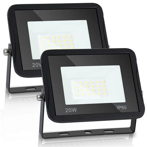 2x Projecteur Led 20w Proline Blanc Chaud Ip65 Haute Luminosité