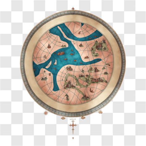 Download Circular Map With Buildings And Landmarks Pngs Online Creative Fabrica