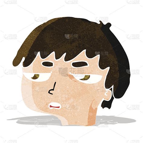 卡通生气的男孩