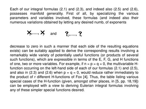 Ppt Some Theorem On Eulerian Integrals Of Multivariable H Function