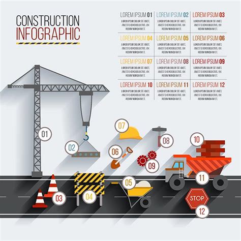 Construction Engineering Vector Infographics