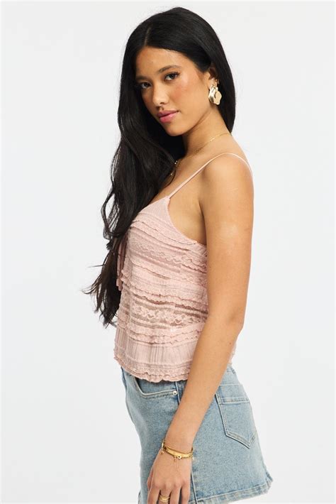 Pink Lace Cami Ally Fashion