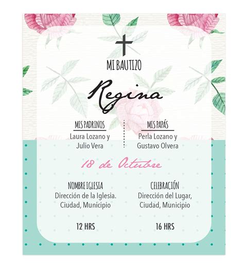 Invitaciones De Bautizo Personalizadas Para Imprimir Bonnyprints Es