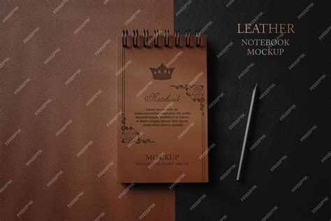 Premium Psd Leather Luxirious Logo Notebbok Elegant Mokup