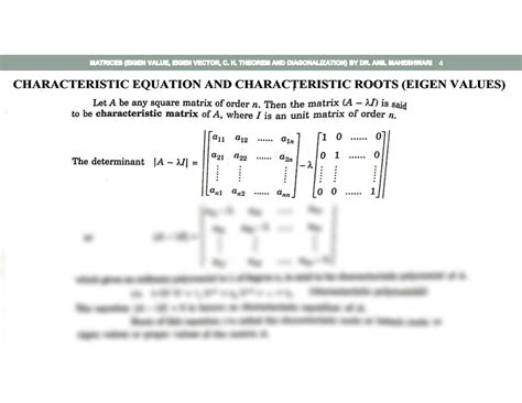 solution matrices eigen value eigen vector c h theorem and