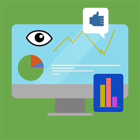 Isolated Monitor Screen With Business Graph Icons Stock Vector Illustration Of Success Social