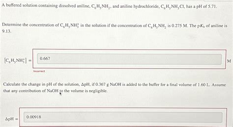 a buffered solution containing dissolved aniline