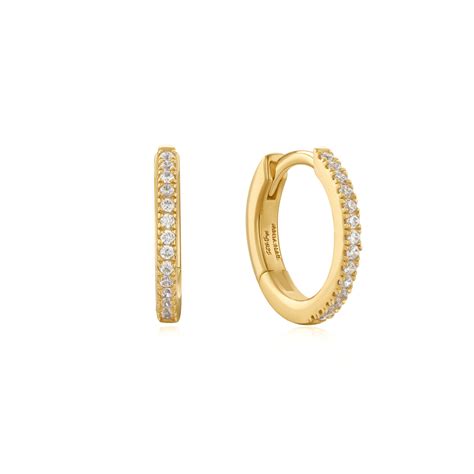 Gold Classic Pavé Huggies Ania Haie