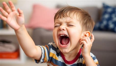 A Little Boy Having A Tantrum Premium Ai Generated Image