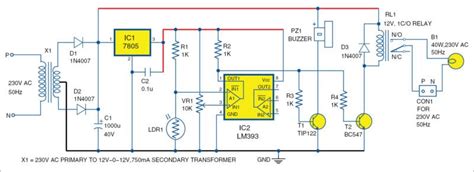 Circuit Diagram Of Electronic Eye Controlled Security System Circuit