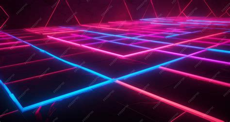Premium Ai Image Neon And Blue Neon Beams In The Dark Room Illustration Ai Generativexa