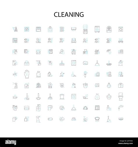 Cleaning Icons Signs Outline Symbols Concept Linear Illustration