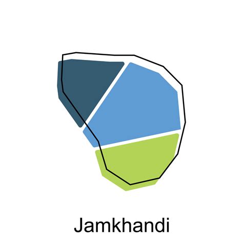 Map Of Jamkhandi Vector Template With Outline Graphic Sketch Style