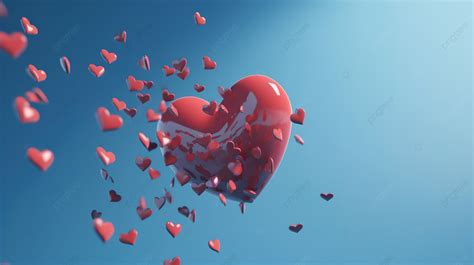 Animated Heart Falling Background 3d Rendering Red Heart Is Flying On